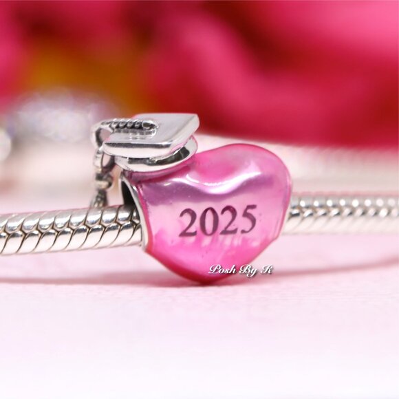 Pandora | Jewelry | Pandora Moments Silver Graduation 225 Heart Slide ...